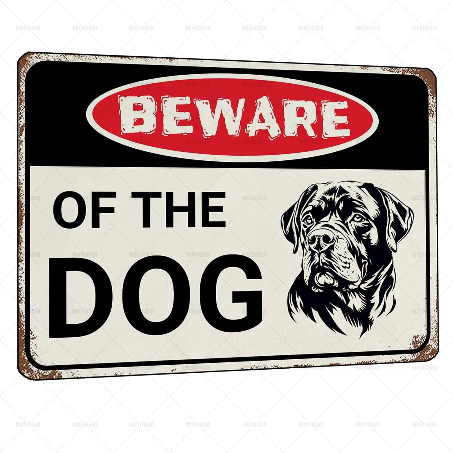 Beware of Dog Sign Rottweiler Metal Sign Warning Beware of The Dog ...
