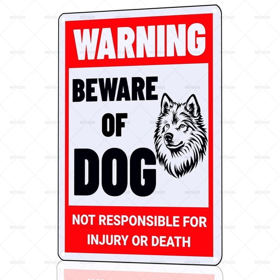 Beware of Dog Sign Samoyed Metal Sign Warning Beware of Dog Signs for ...