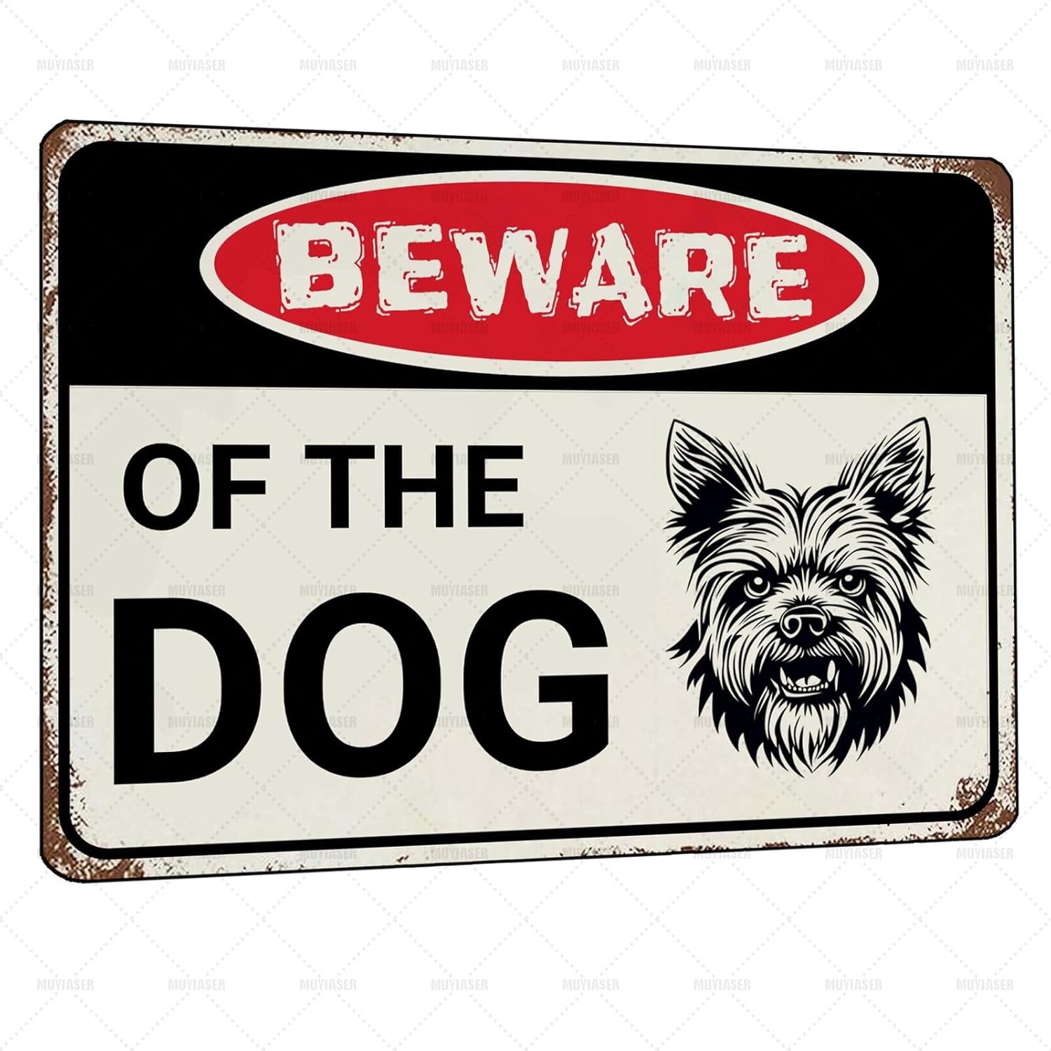 Beware of Dog Sign Yorkie Metal Sign Warning Beware of The Dog Signs ...