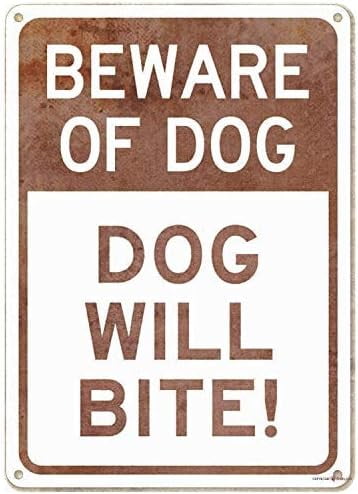 Beware of Dog Signs, Dog On Premises Will Bite Sign, Outdoor Rust-Free ...