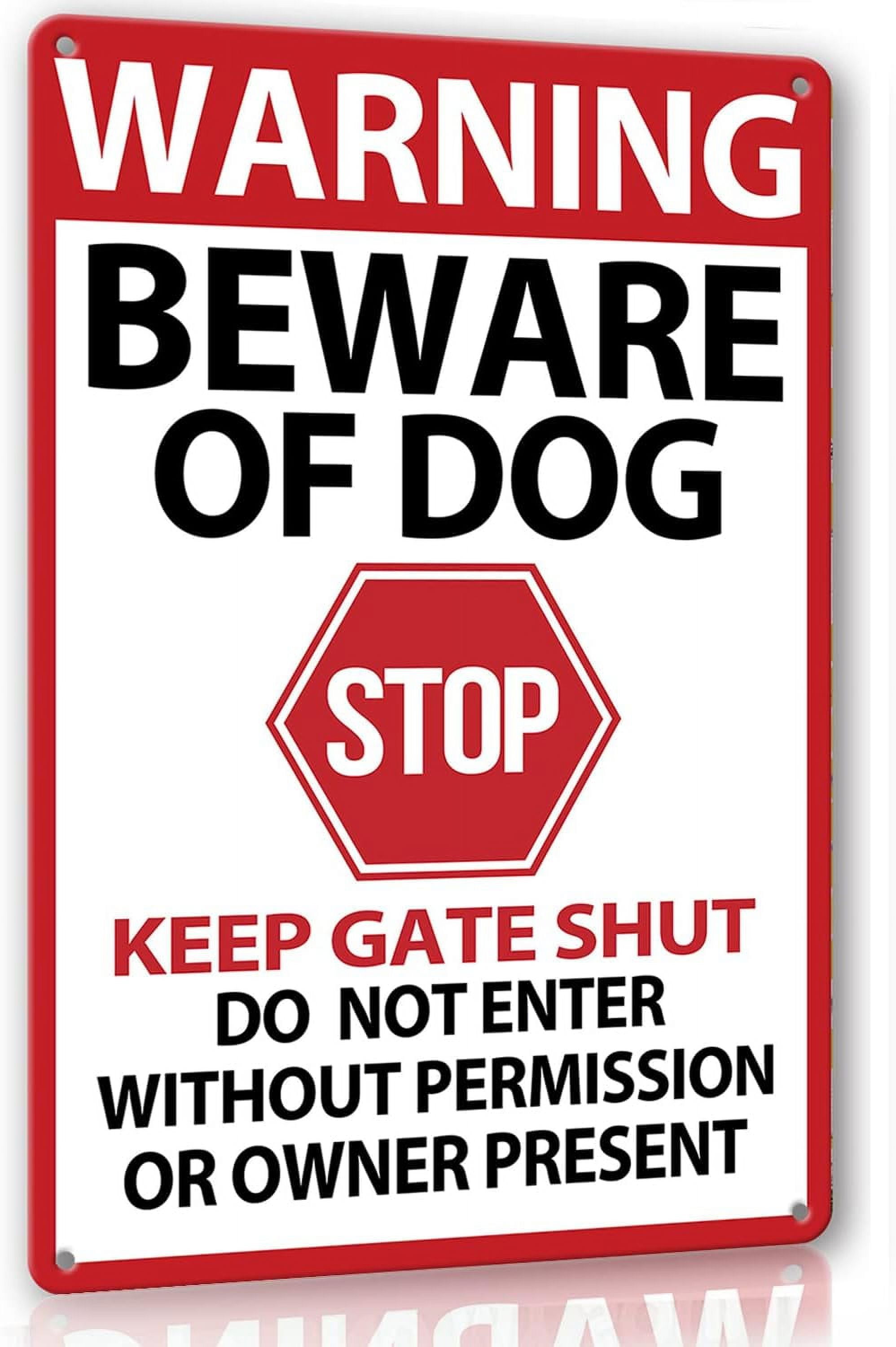 Beware of Dog Signs for Fence,Warning Tin Sign Beware of Dog,Do Not ...