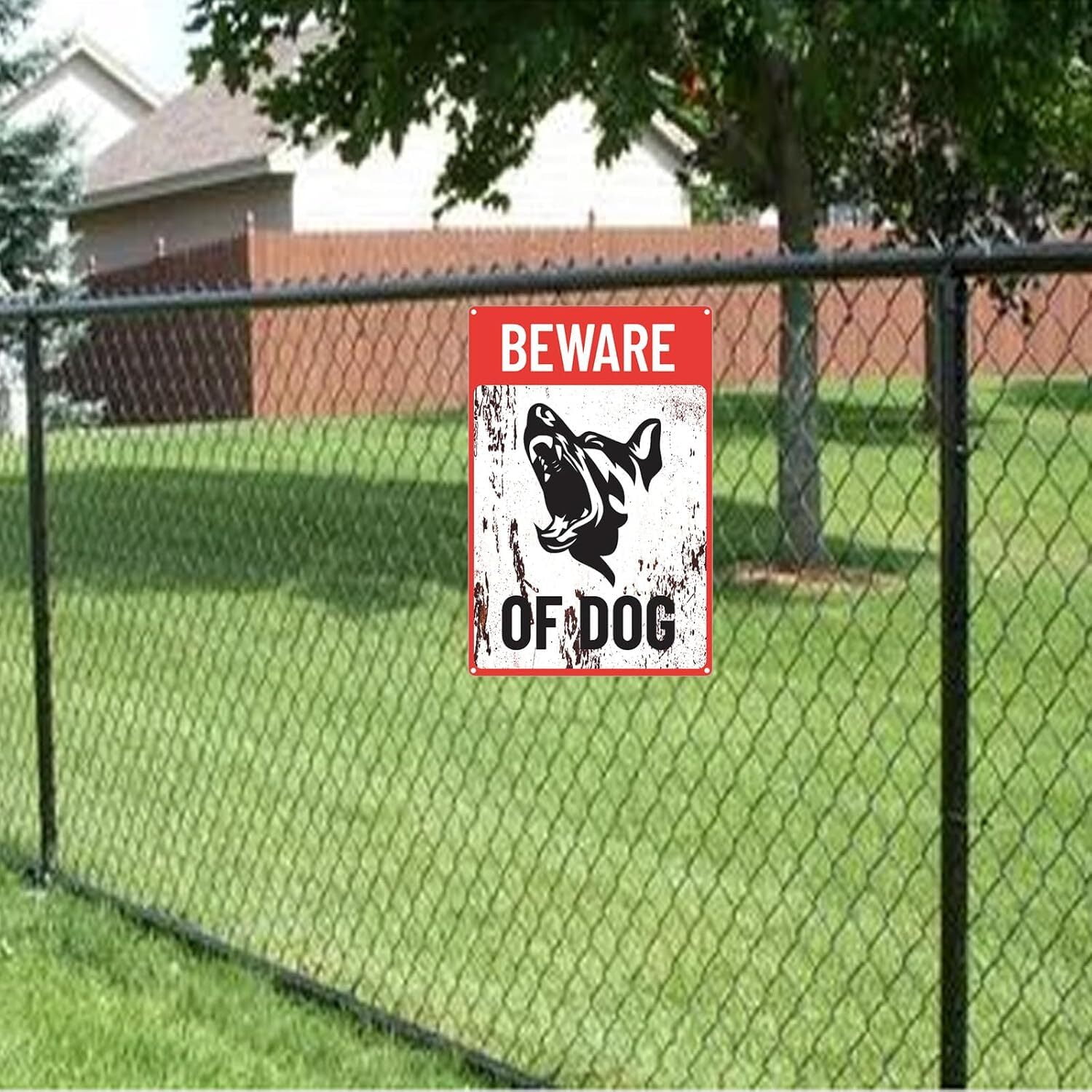 Beware of Dog Warning Tin Metal Sign Angry German Shepherd - Walmart.com