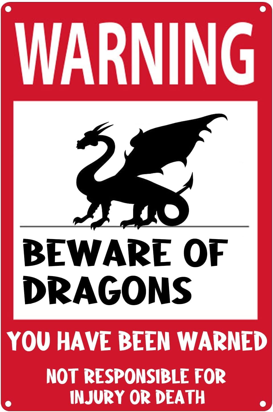 Beware of Dragons Signs Large Vintage Metal Warning Signs for Home Bar ...