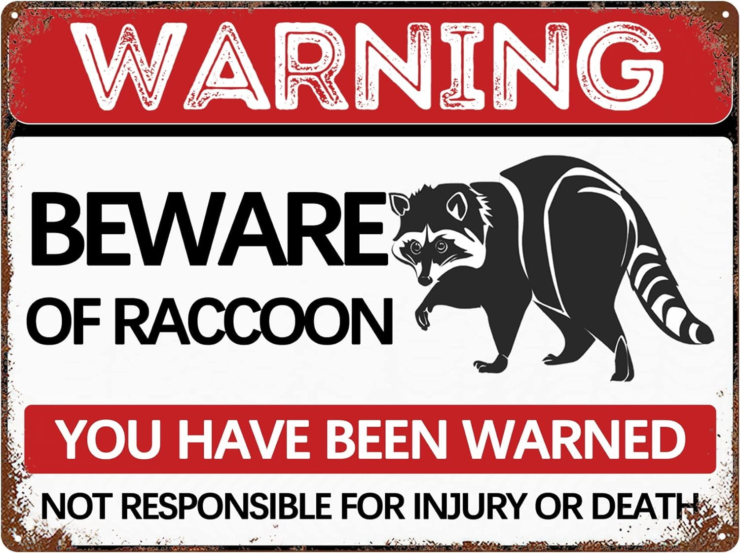 Beware of Duck Sign 12x16 inch - Vintage Rusty Metal Poster Animal Duck ...