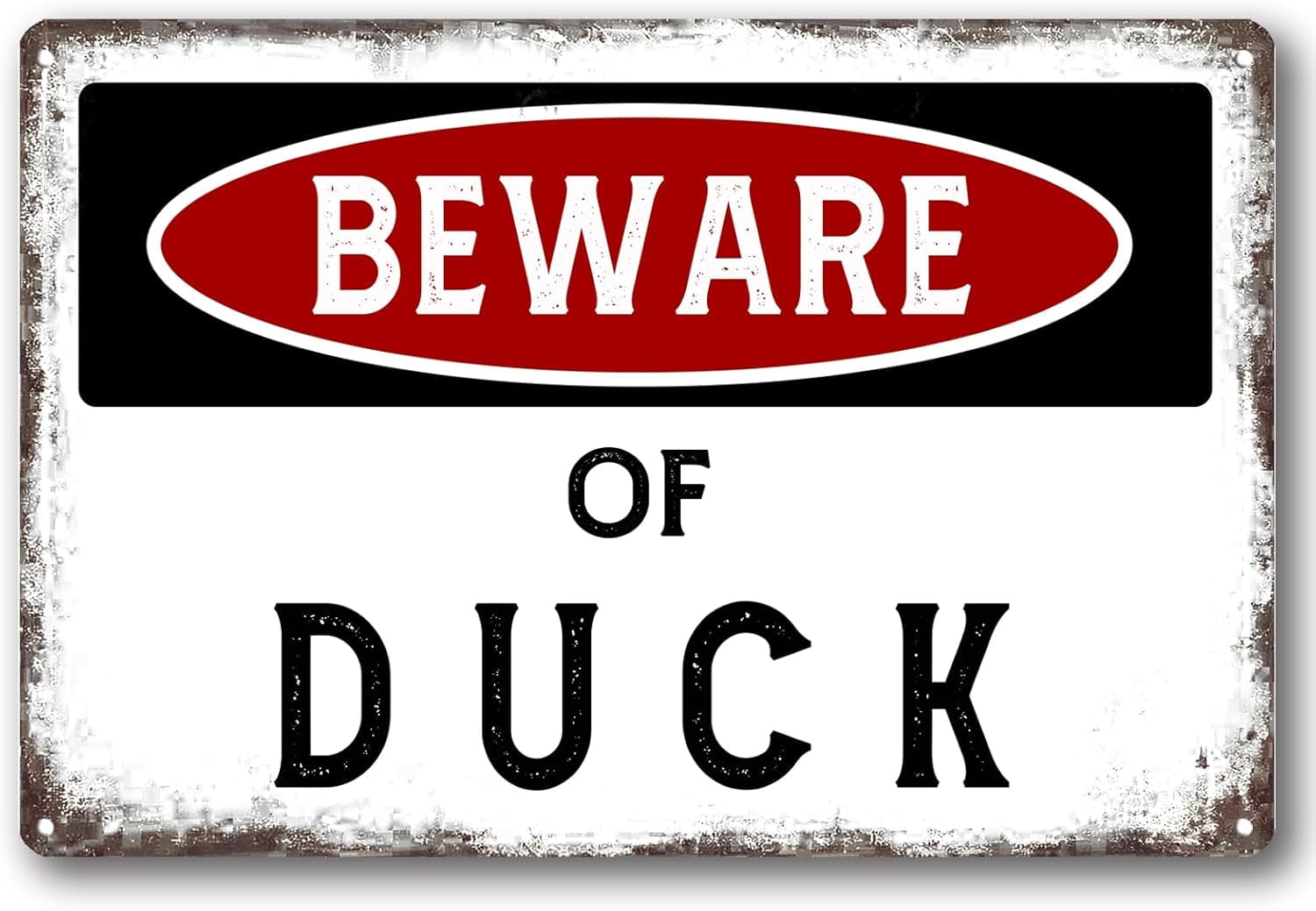 Beware of Duck Vintage Metal Tin Sign Decor Retro Funny Aluminum Sign ...