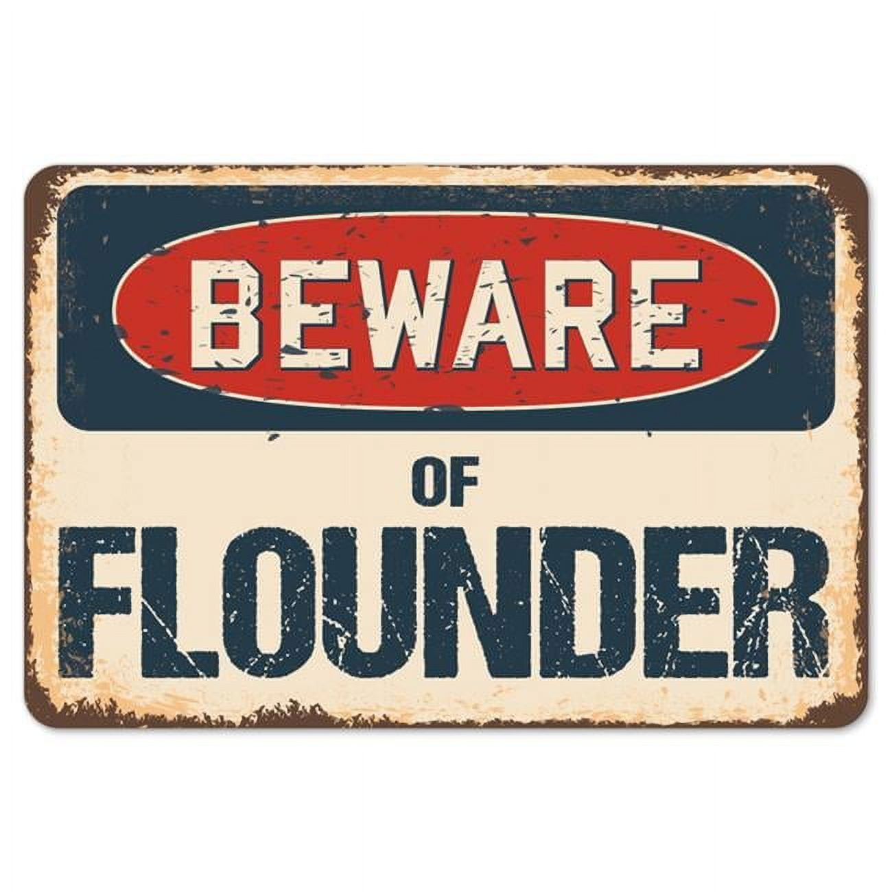 Beware of Flounder Rustic Sign - Walmart.com
