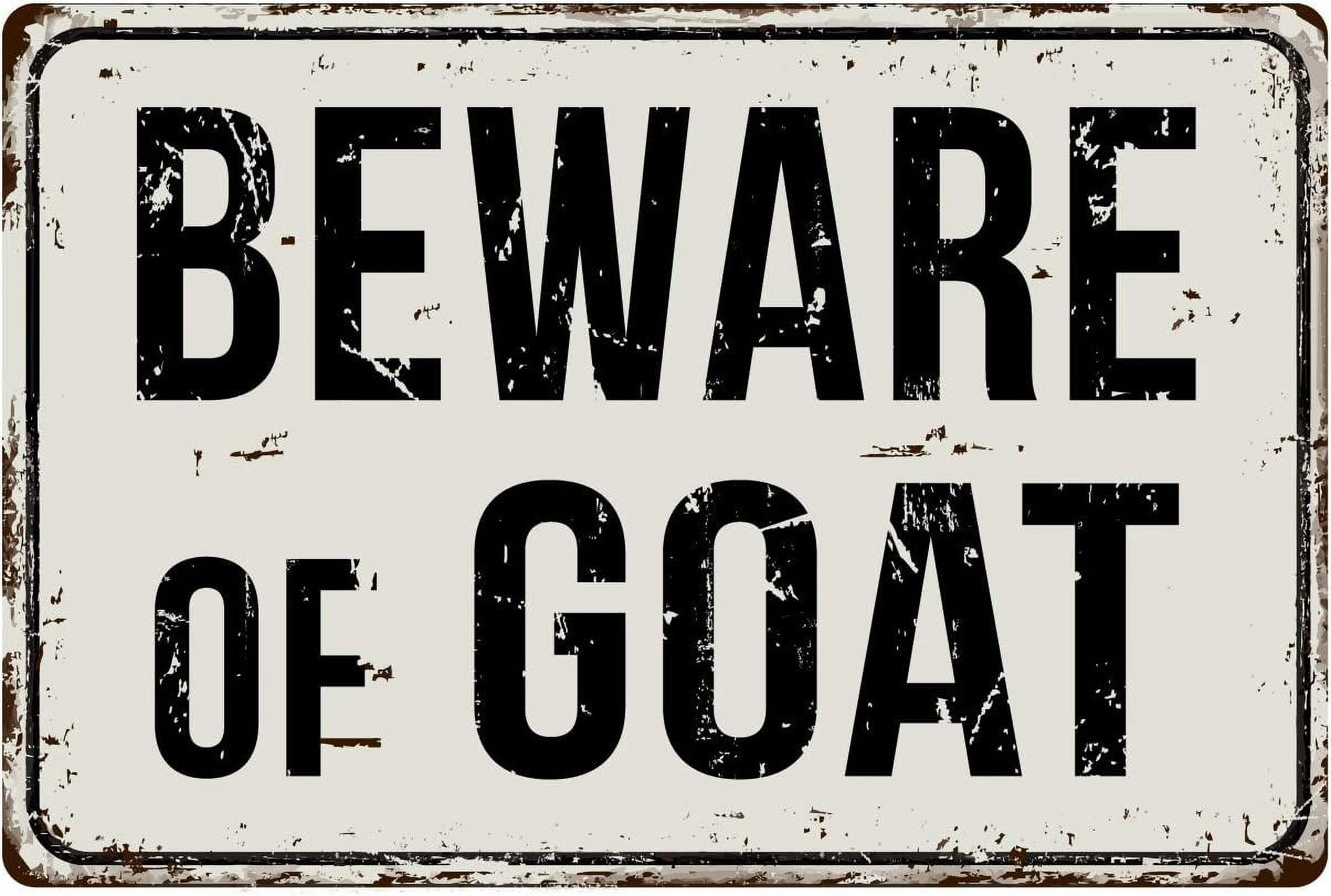 Beware of Goat 8 ” x 12 ” Vintage Retro Metal Sign - Walmart.com