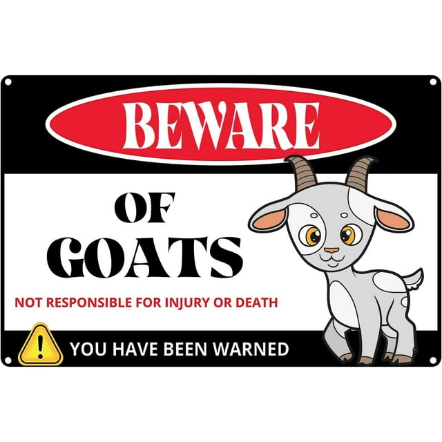 Beware of Goat Sign Decor Funny Metal Tin Sign for Shop Farm Ranch Cafe ...