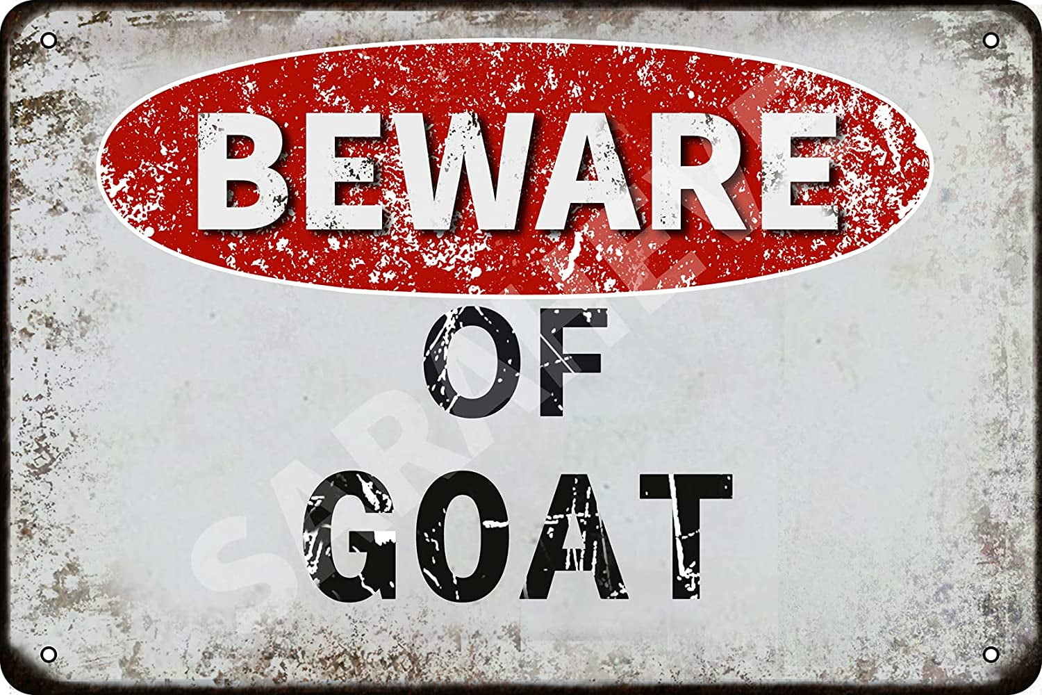 Beware of Goat Vintage Metal Tin Sign Retro Funny Tin Sign for Wall ...