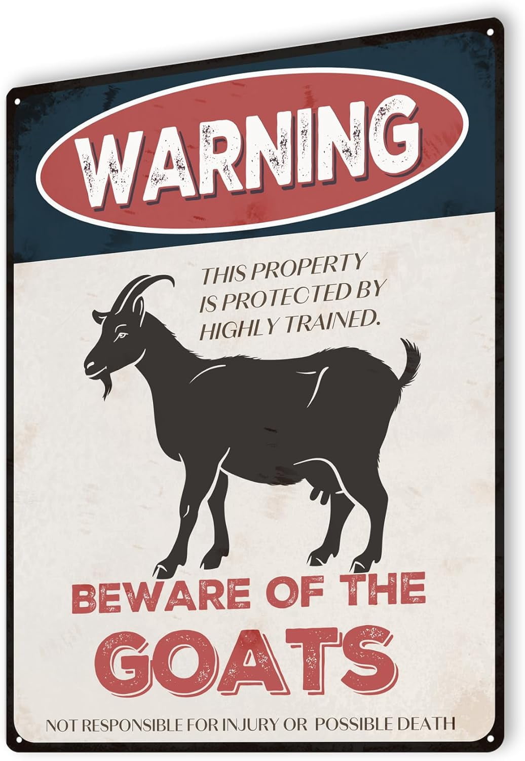Beware of Goats Sign 12x16 inch Animal Metal Signs for Yard Farm Zoo ...