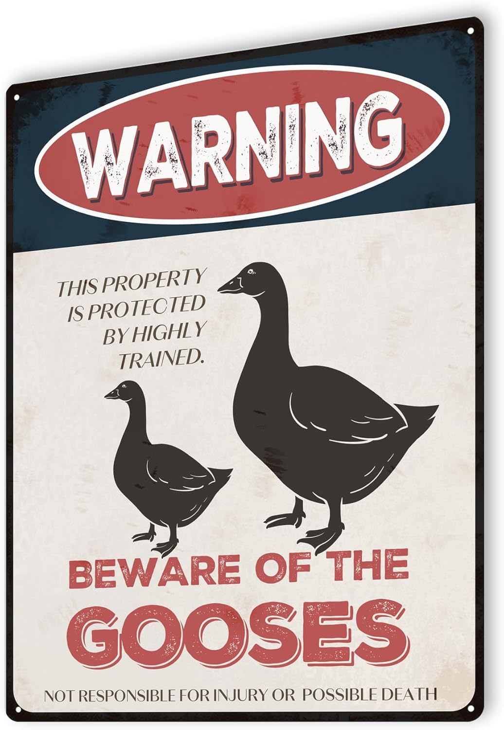 Beware of Goose Sign 12x16 inch Animal Metal Signs for Yard Farm Zoo ...