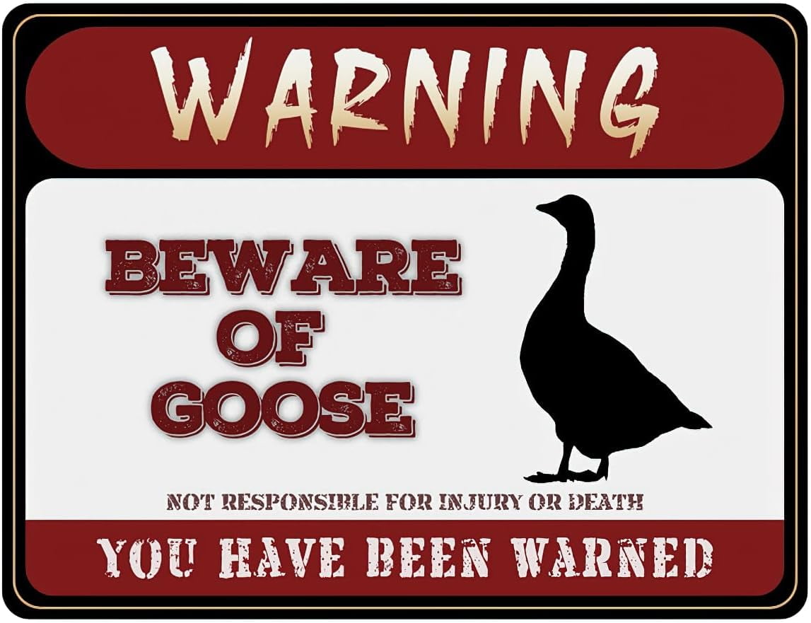 Beware of Goose Sign 8"x12", Pet & Ranch Animal Metal Warning Signs for ...
