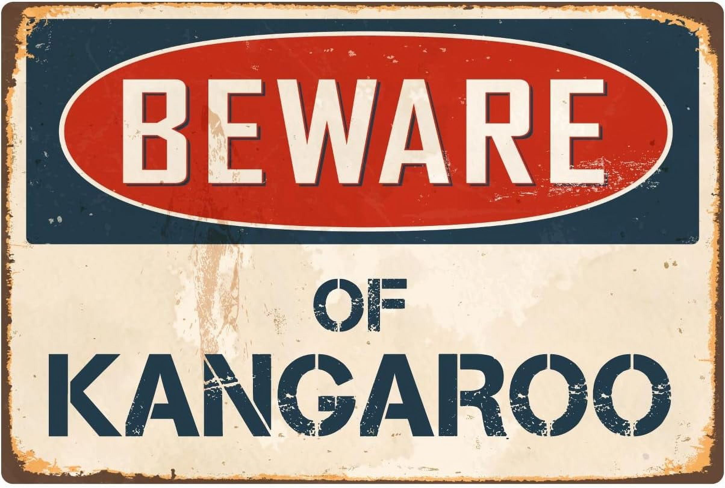 Beware of Kangaroo 8 ” x 12 ” Vintage Retro Metal Sign - Walmart.com