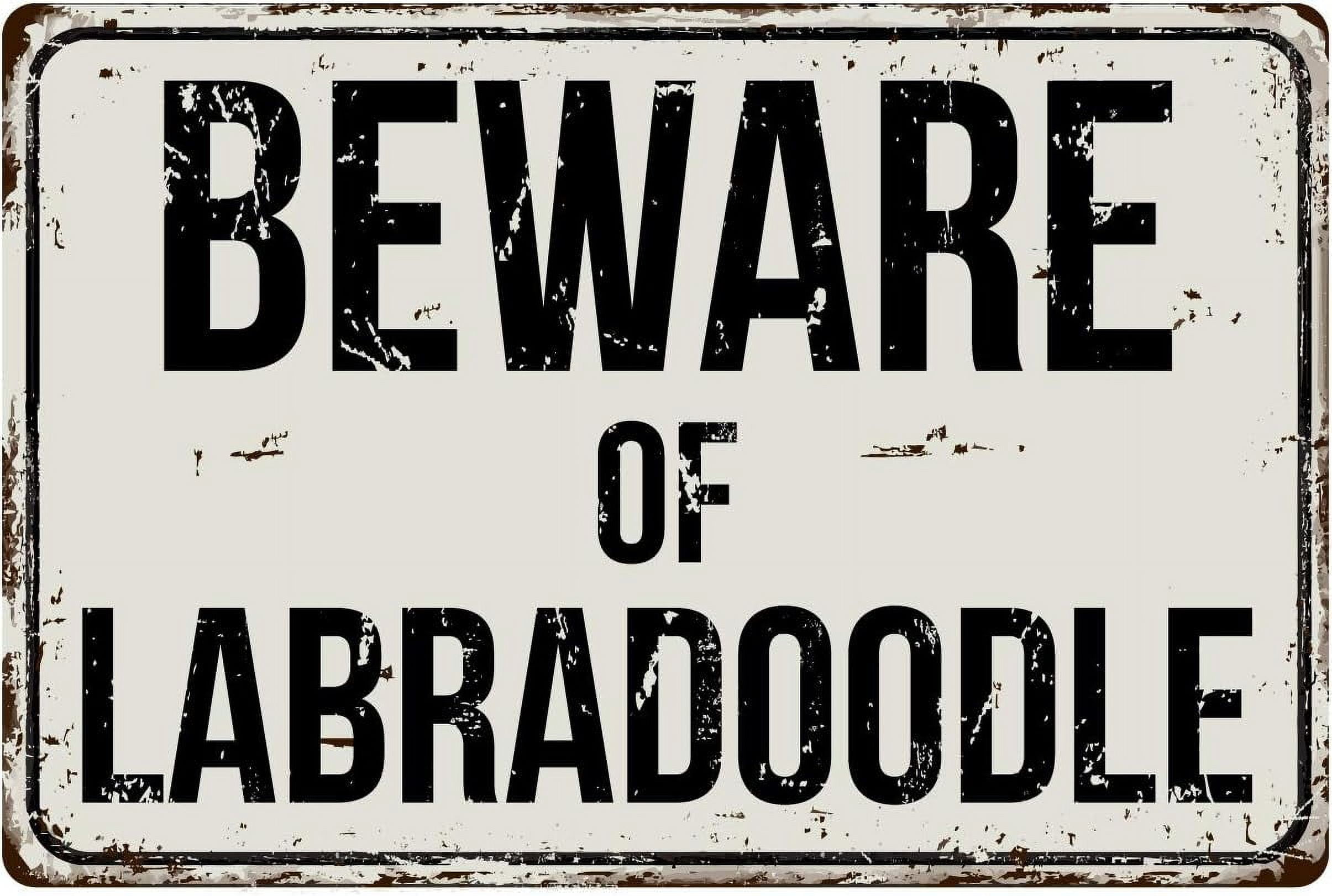 Beware of Labradoodle 8 ” x 12 ” Vintage Retro Metal Sign - Walmart.com