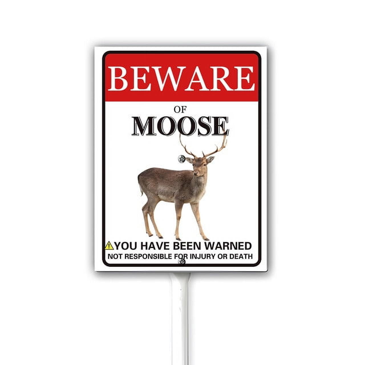 Beware of Moose Metal Yard Sign With Stake Rustproof Outdoor Aluminum ...