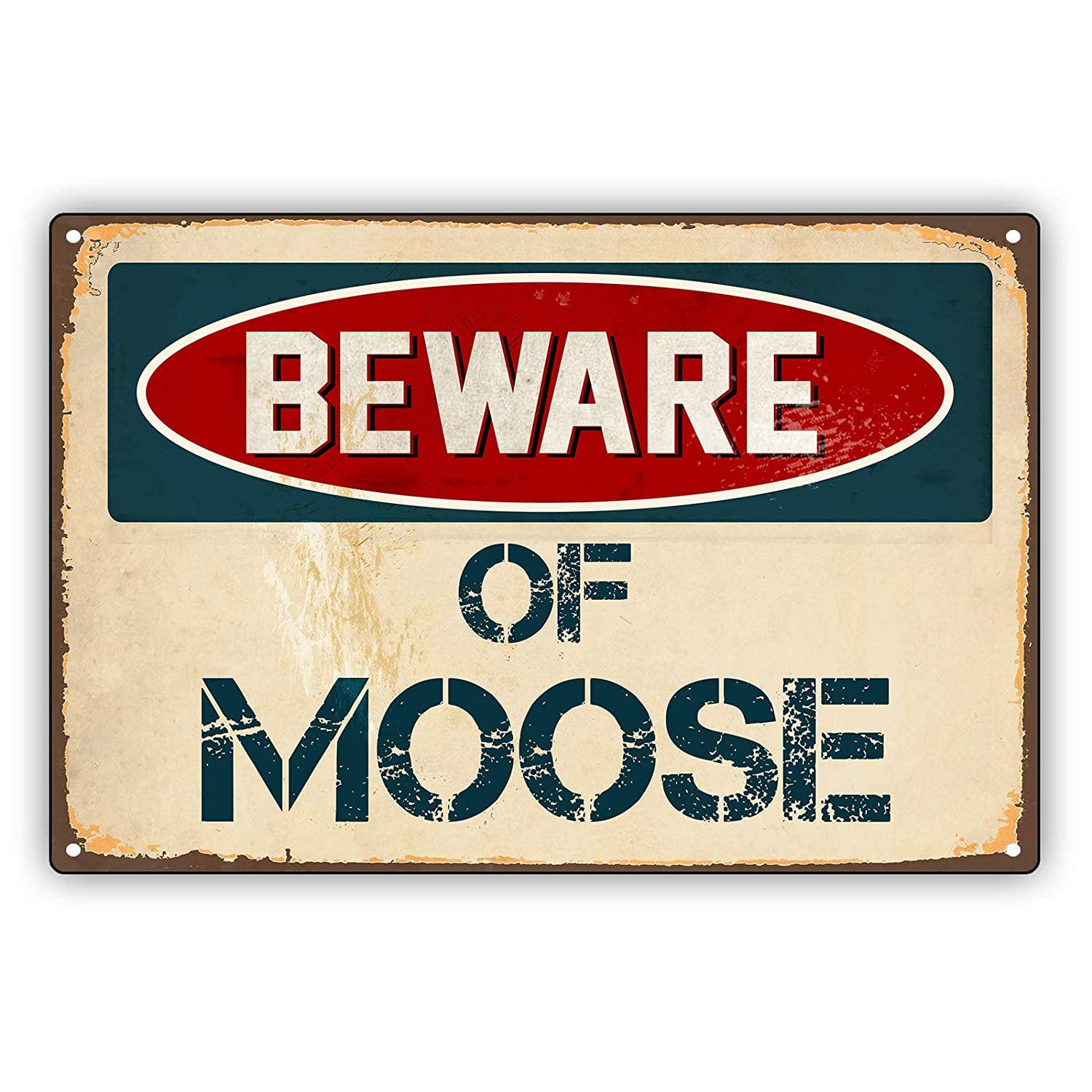 Beware of Moose Vintage Retro Alert Caution Warning Aluminum Metal Sign ...