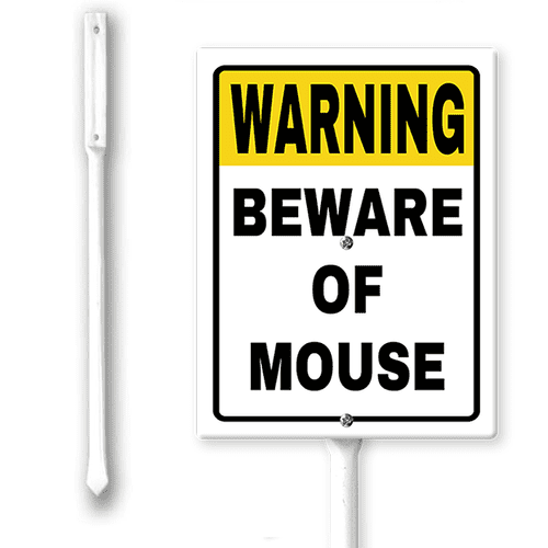 Beware of Mouse Yard Sign with Stake 7 x 8.8 inch Aluminum Sign,Easy to ...