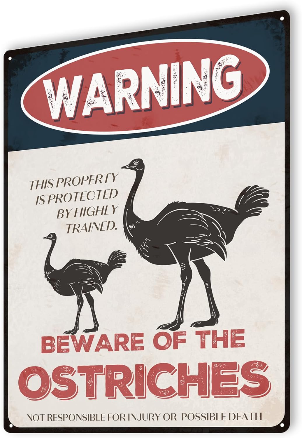 Beware of Ostriches Sign 12x16 inch Animal Metal Signs for Yard Farm ...
