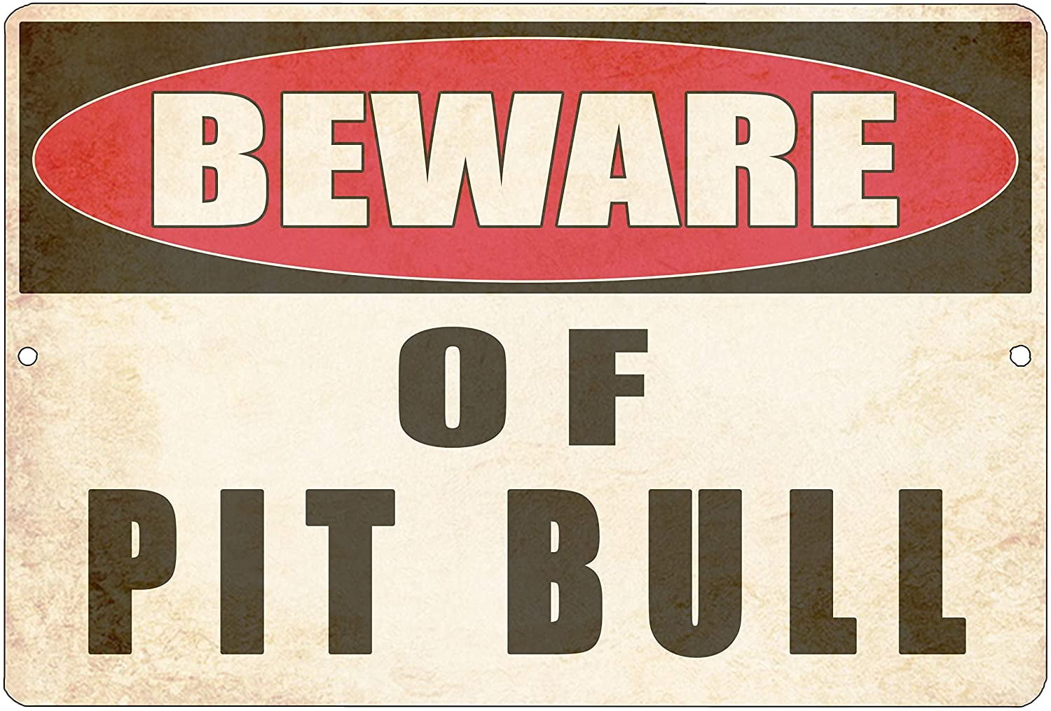 Beware of Pit Bull Dog Metal Tin Sign Yard Outdoor Warning Metal Tin ...