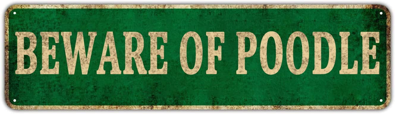 Beware of Poodle Dog Metal Tin Sign Yard Outdoor Warning Fence Sign ...