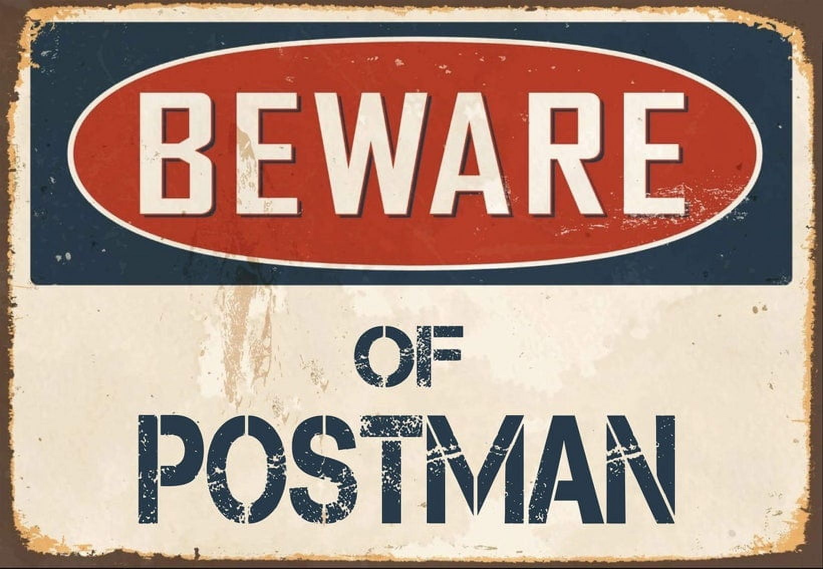 Beware of Postman metal sign Postman sign Postman Plaque Size: 8 x 12 ...