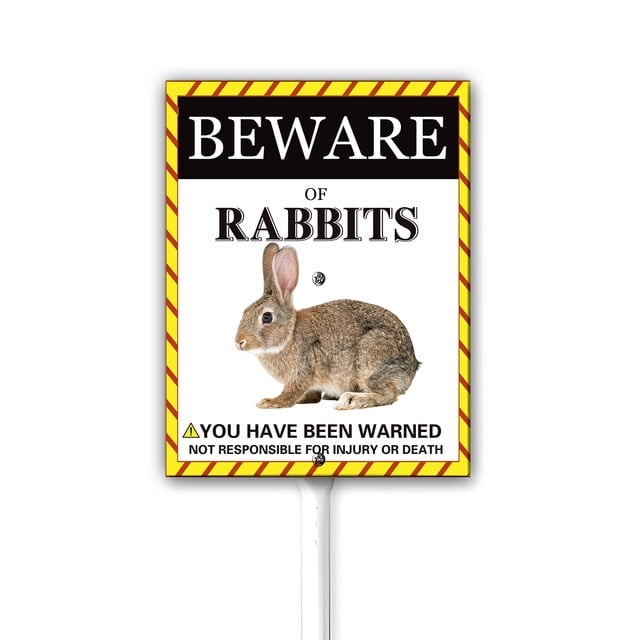 Beware of Rabbits Animals Warning Sign for Garden Lawn Decor Funny Yard ...