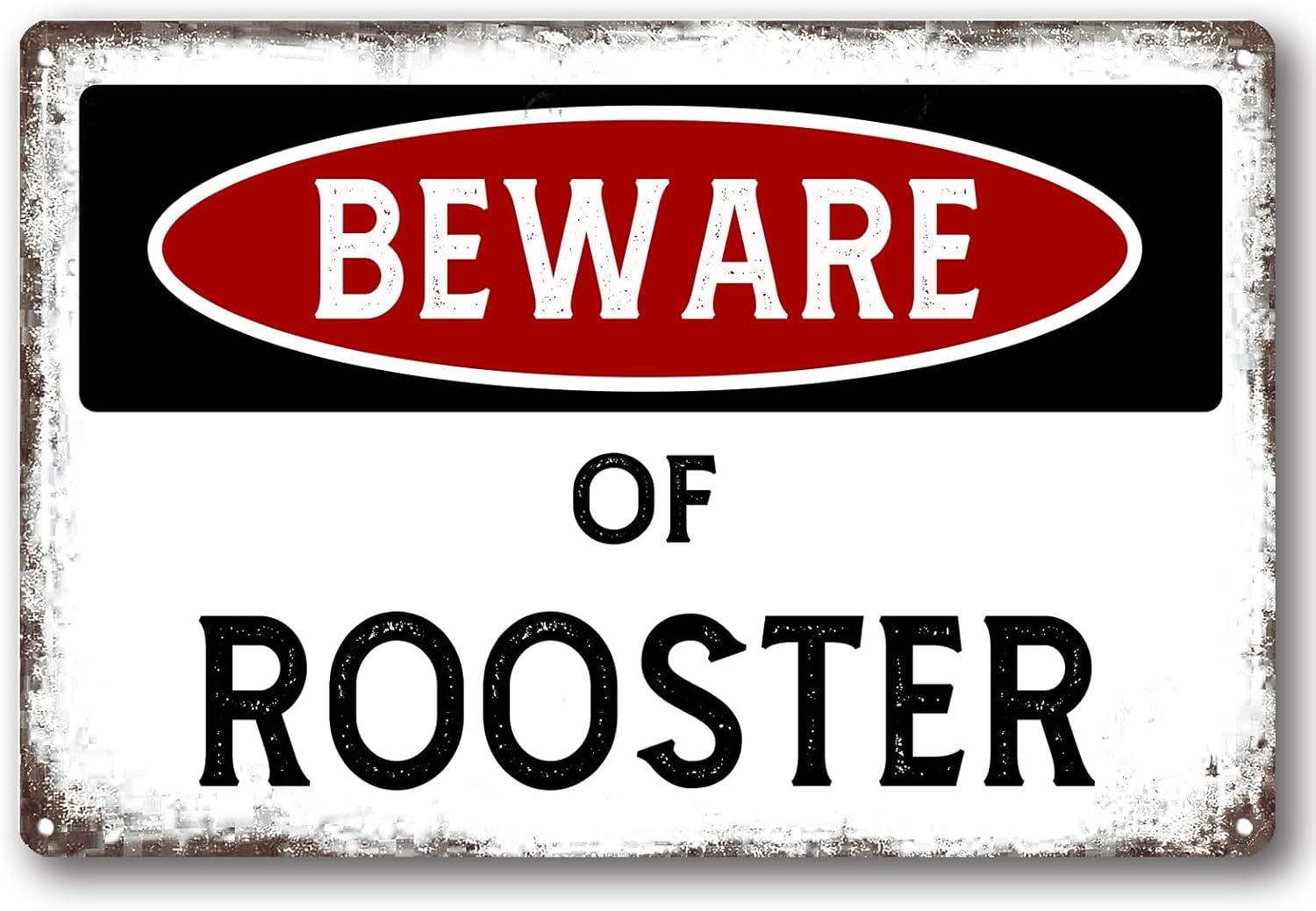 Beware of Rooster Vintage Decor Metal Tin Sign 8x12 Inches - Walmart.com