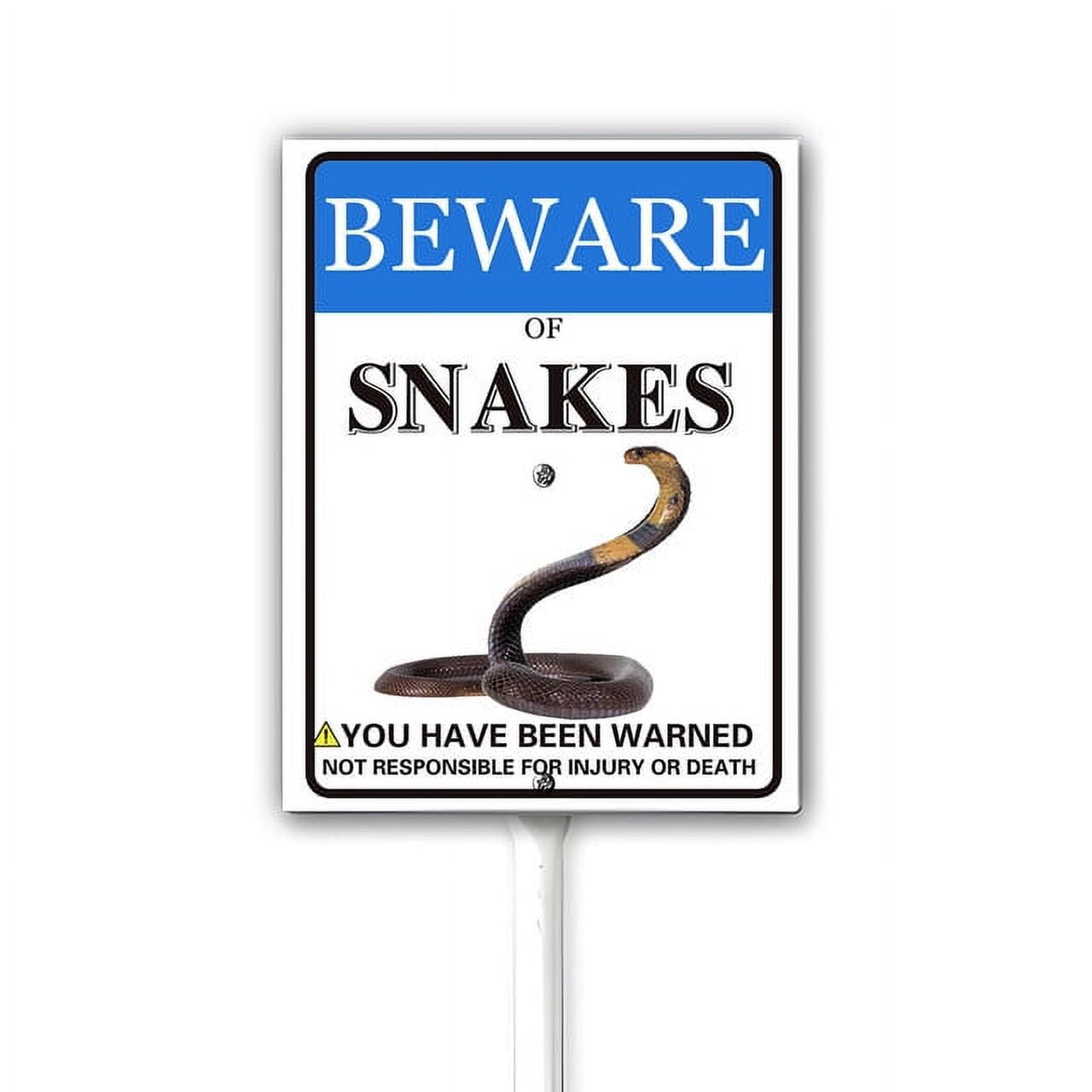 Beware of Snakes Funny Quote Aluminum Metal Sign with Stake 8"X12" Yard ...