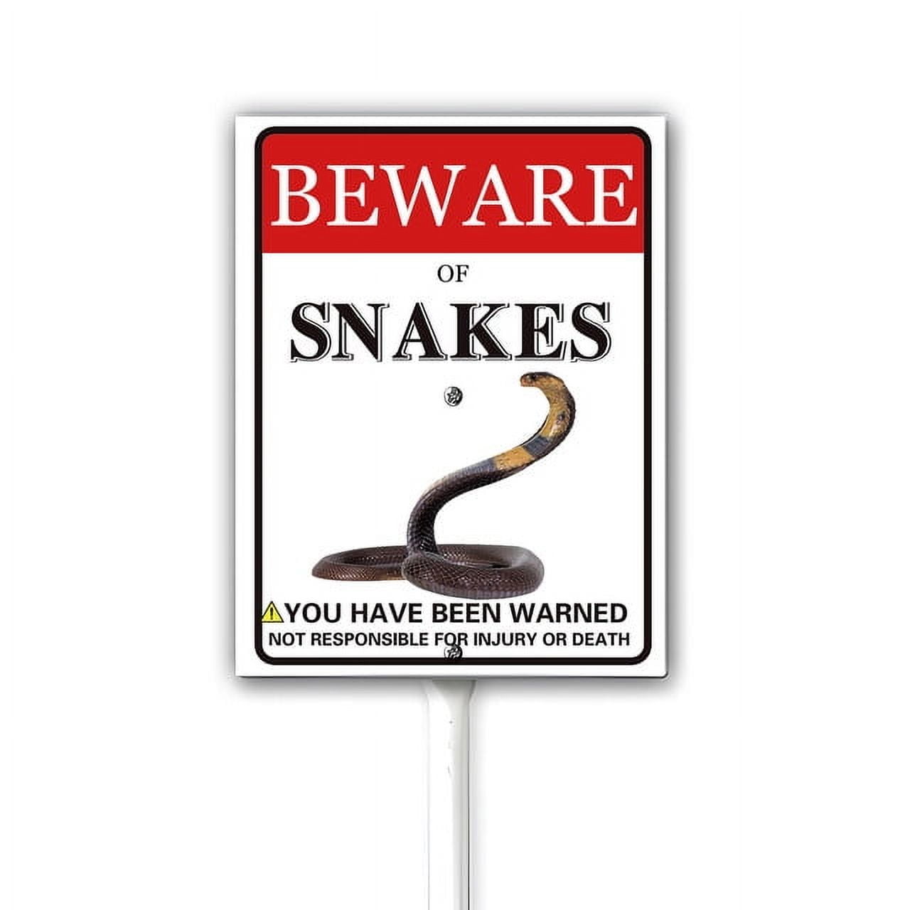 Beware of Snakes Metal Yard Sign With Stake Rustproof Outdoor Aluminum ...