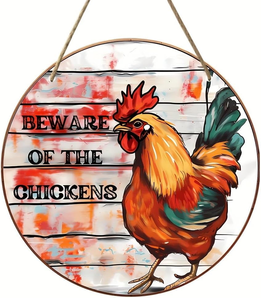 Beware of The Chickens Metal Tin Sign are Poster Wall Decor New 8"x8 ...