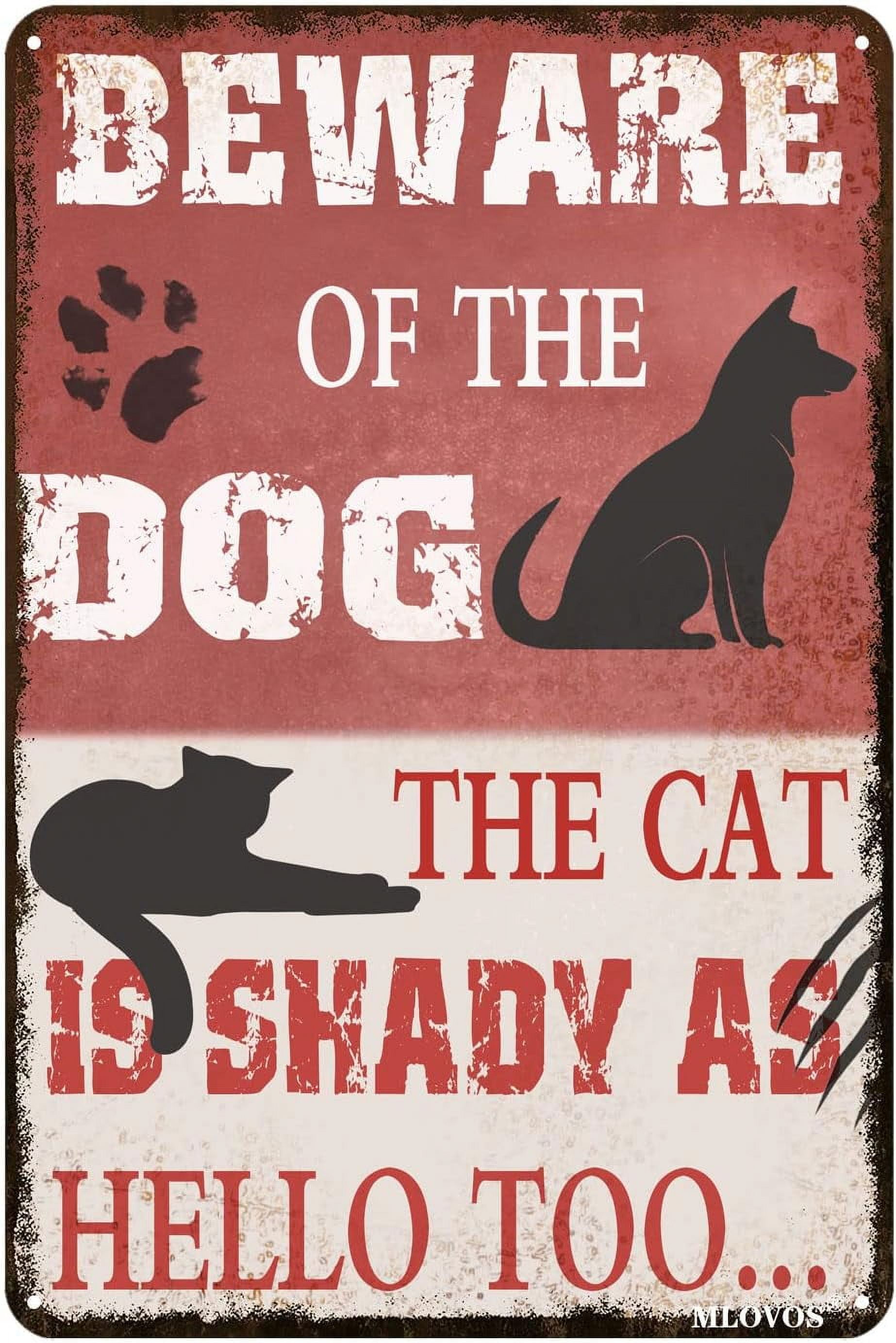 Beware of The Dog Tin Sign Funny Dog Warning Dog Signs for Yard Fence ...