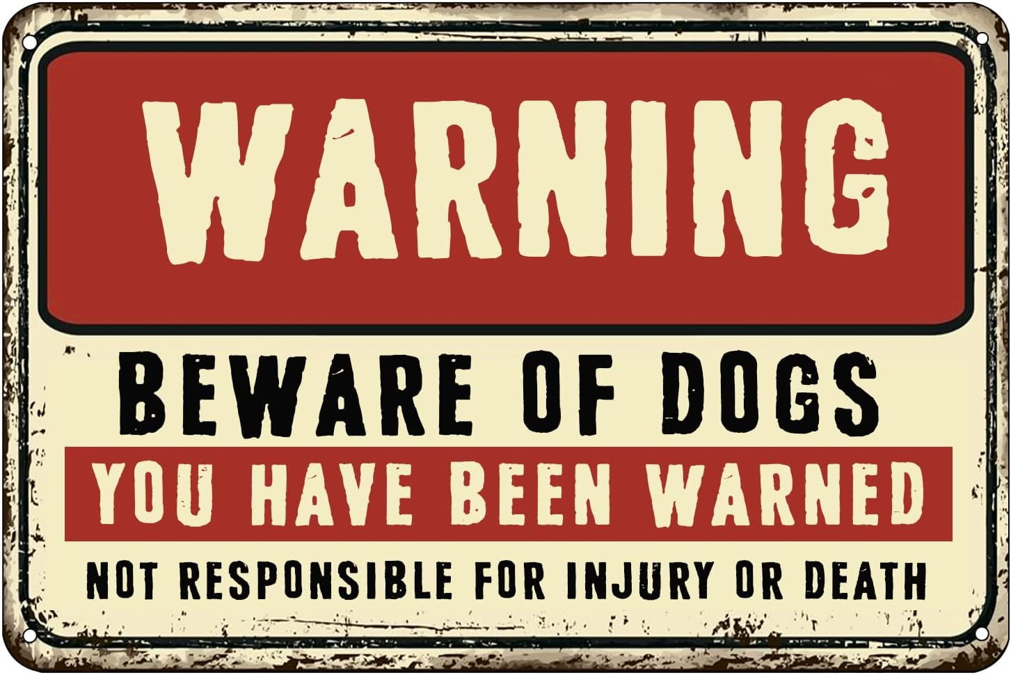 Beware of The Dog Warning Metal Sign Warning Sign for Outdoor Fence ...