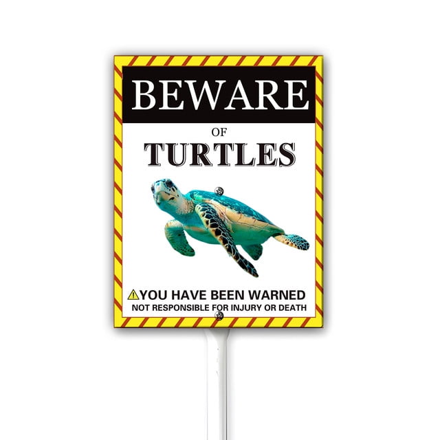 Beware of Turtles Animals Warning Sign for Garden Lawn Decor Funny Yard ...