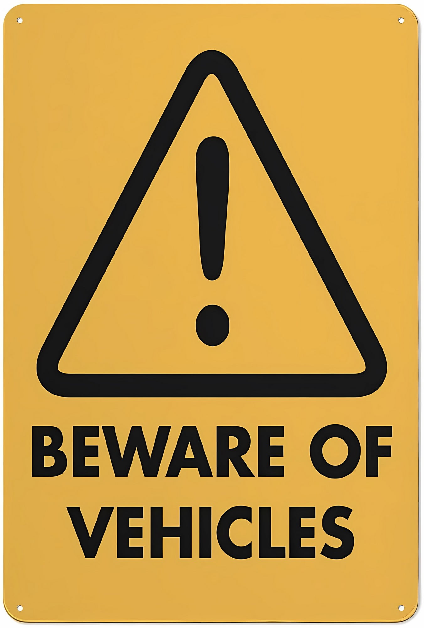 Beware of Vehicles 8"x12" Reflective Aluminum Sign, Warning Signage ...
