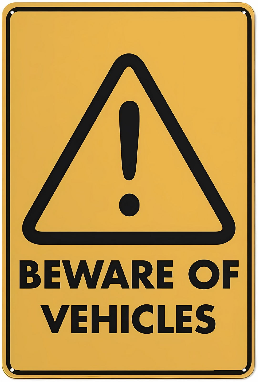 Beware of Vehicles Sign 12 x 8 Inches - Rust-Free Aluminum, Outdoor ...