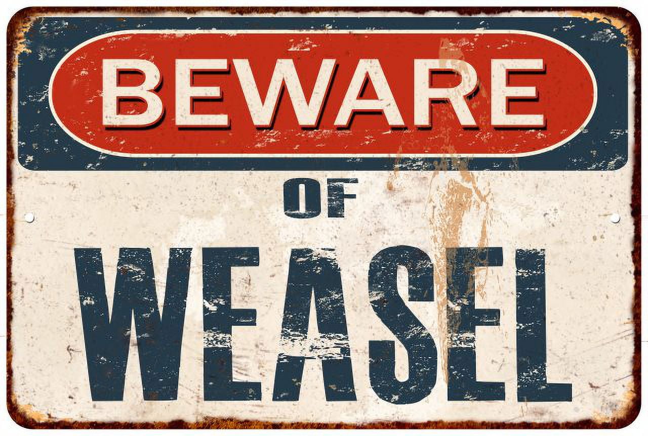Beware of WEASEL Metal Sign Rusty Wall Decor 8x12 108120041477 ...