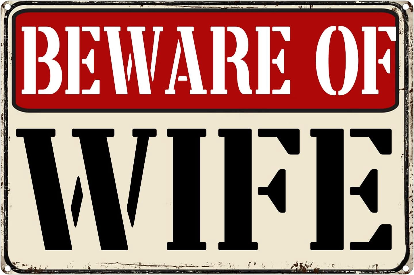 Beware of Wife Warning Vintage Metal Tin Signs Metal Tin Sign 8x12 ...