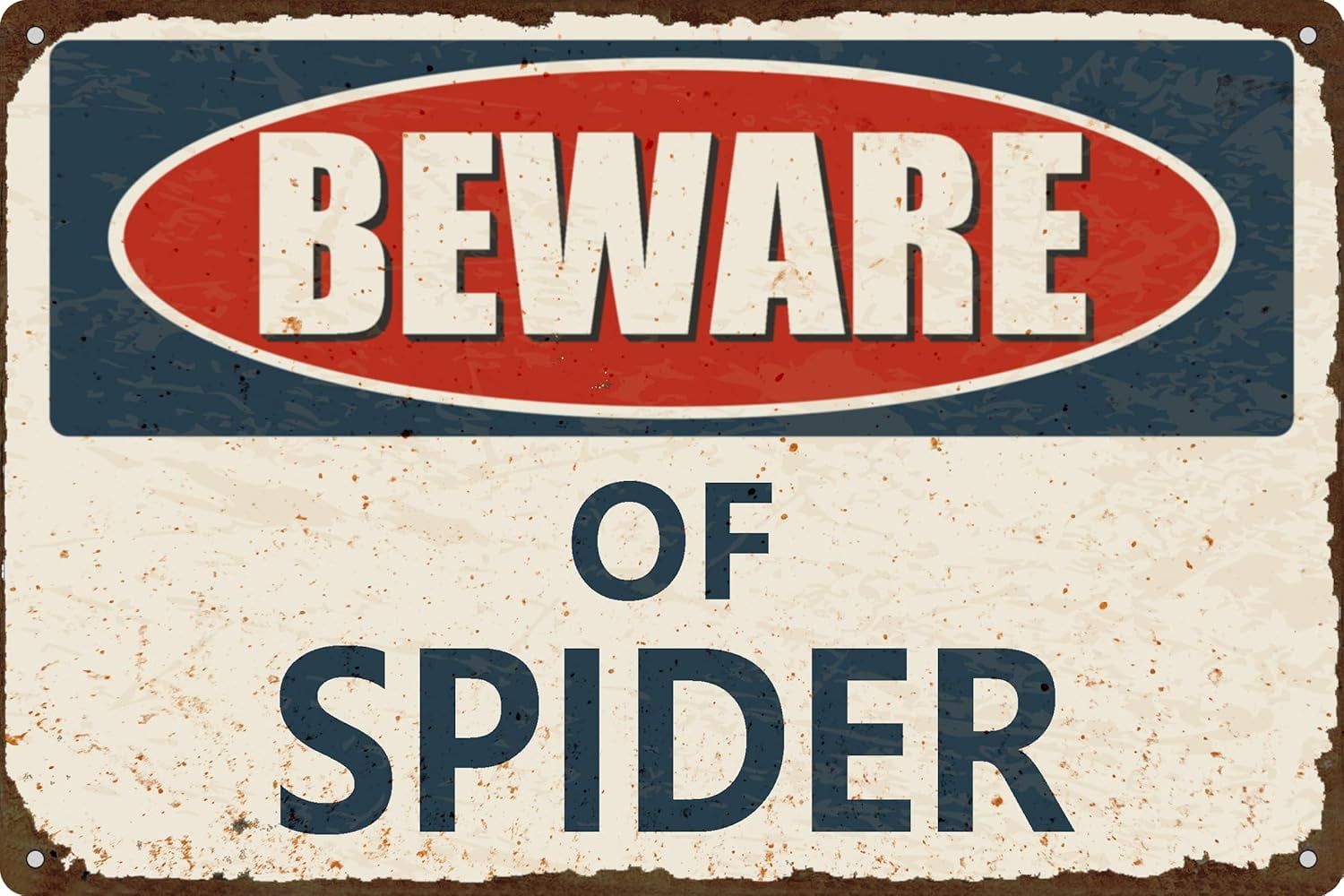 Beware of spider Warning Sign - 12""x8"" Inch, Metal Signs for Farms ...