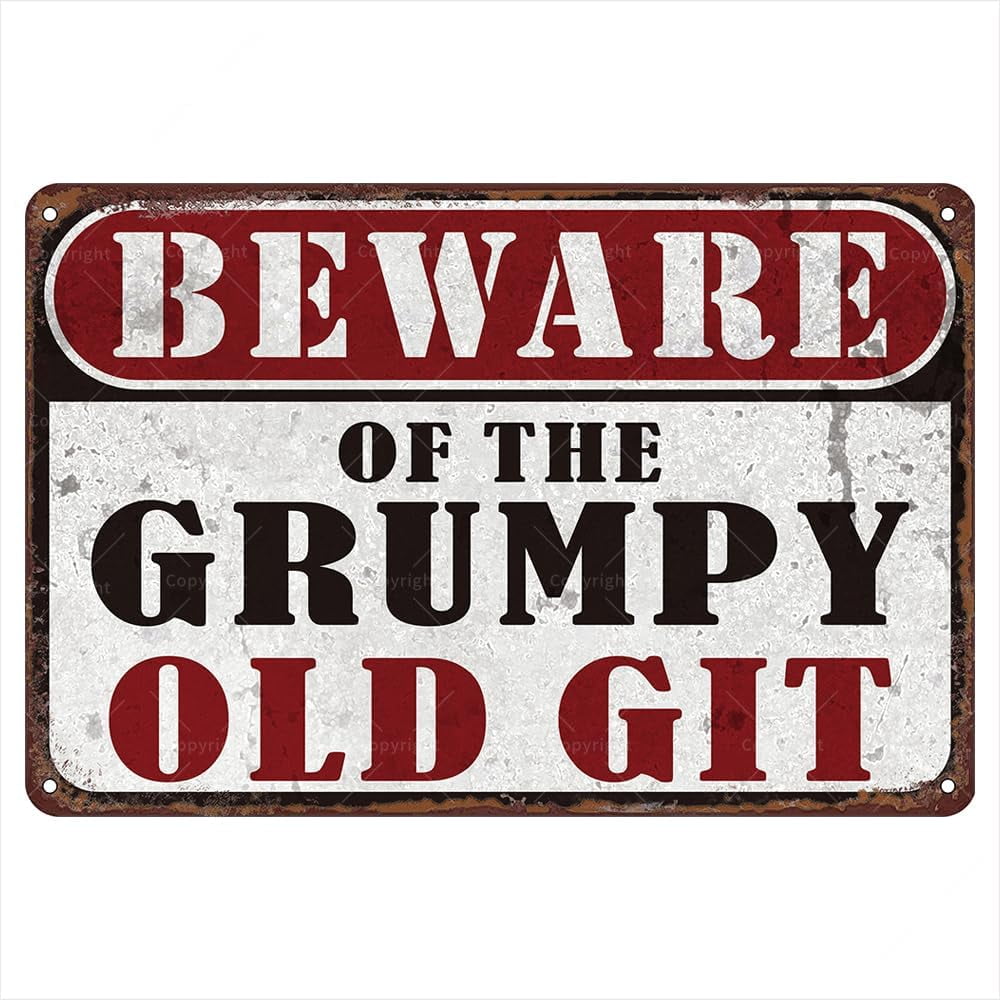 Beware of the Grumpy Old Git Metal Sign Vintage Decoration Home ...