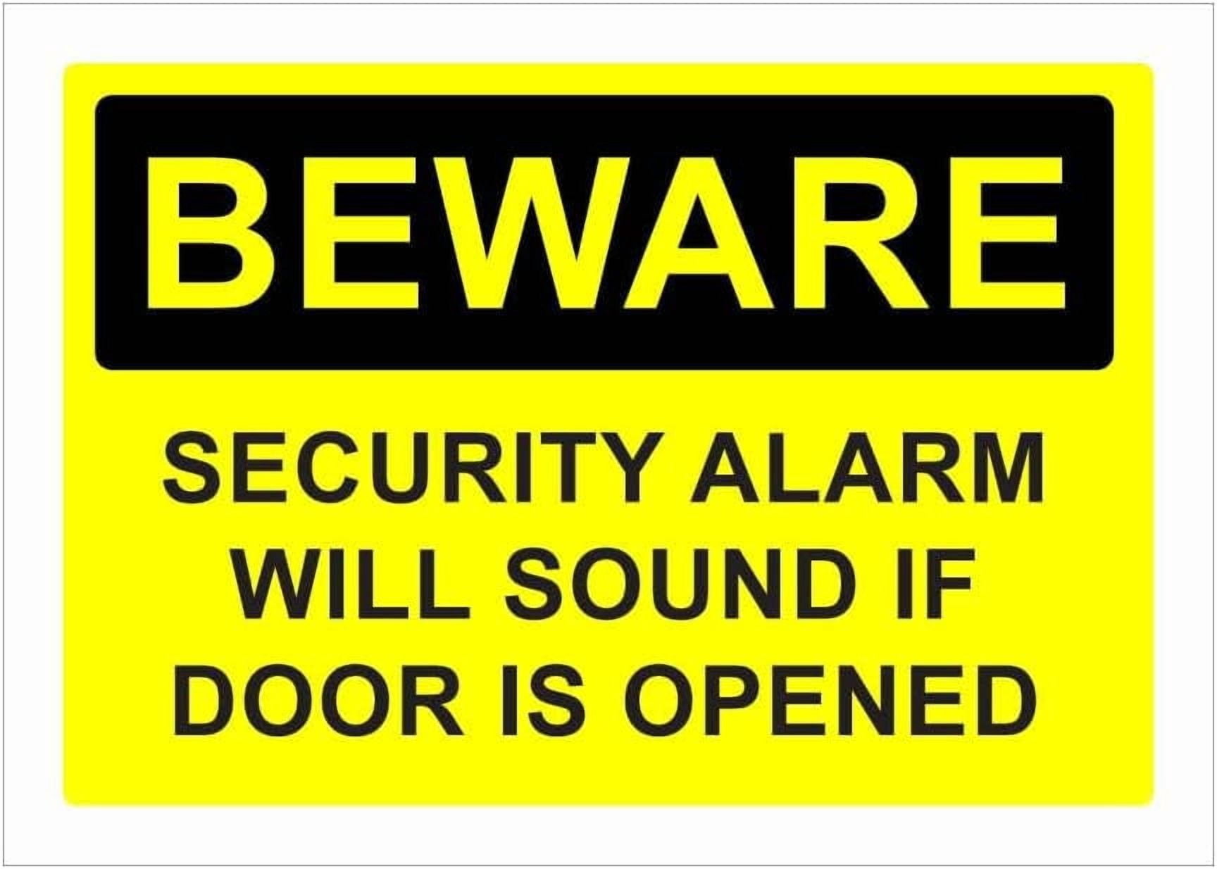 Beware alarm will sound if door is opened Metal Tin Sign 8 x 12 inch ...