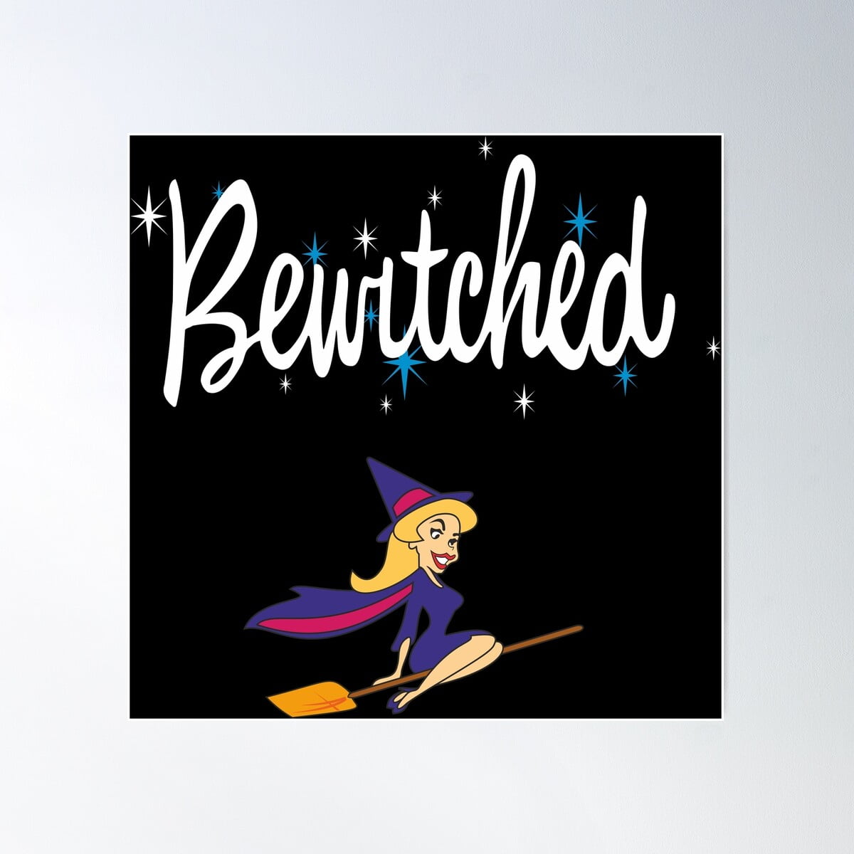 Bewitched 60S Retro Tv Logo Poster Wall Art, Modern Wall Decor For ...