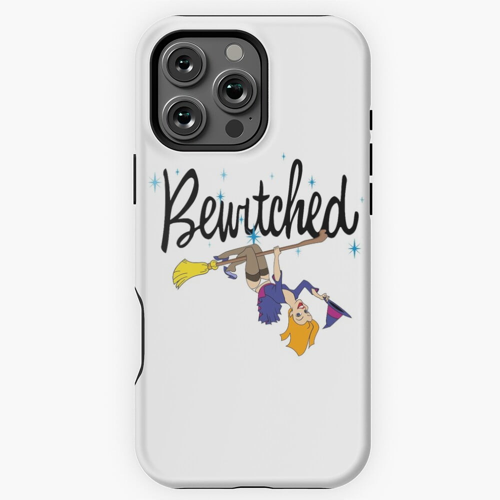 Bewitched 60s Retro TV Logo Flirty black text Phone Case for iPhone 16 ...