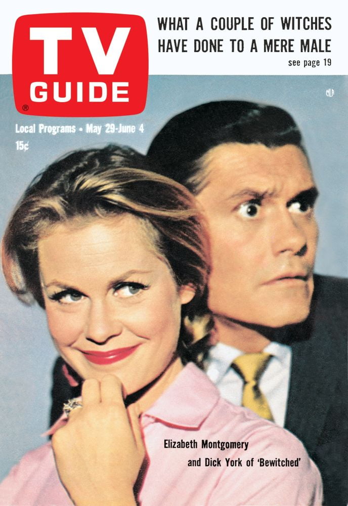 Bewitched, From Left: Elizabeth Montgomery, Dick York, Tv Guide Cover ...
