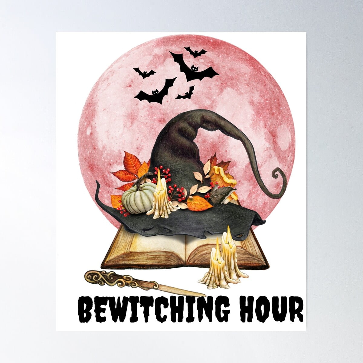 Bewitching Hour Watercolor Witchy Design Poster Wall Art, Modern Wall ...
