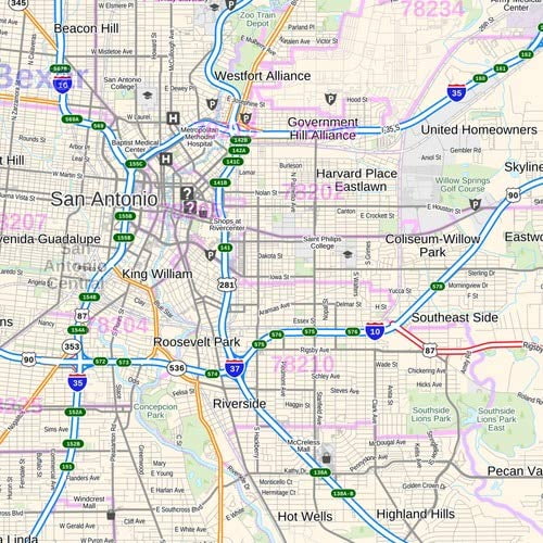 Bexar County, Texas - 36" x 48" Laminated Wall Map - Walmart.com