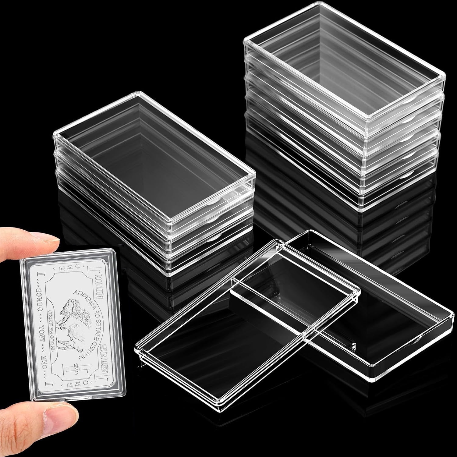 Bexikou 1 Oz Silver Bar Holder,15Pcs Silver Bar Case,Acrylic Storage ...