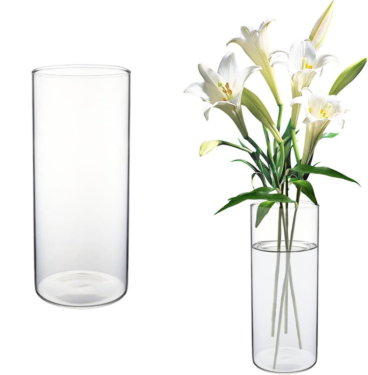 Bexikou 1 Pcs Acrylic Clear Cylinder Flower Vase for Plants Bouquet ...