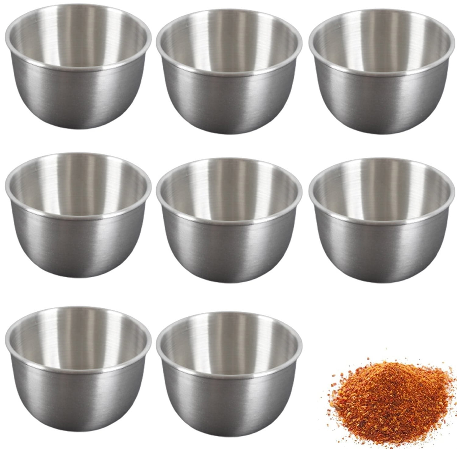 Bexikou 10 Pack Stainless Steel Sauce Dishes,Individual Sauce Cups,Mini ...