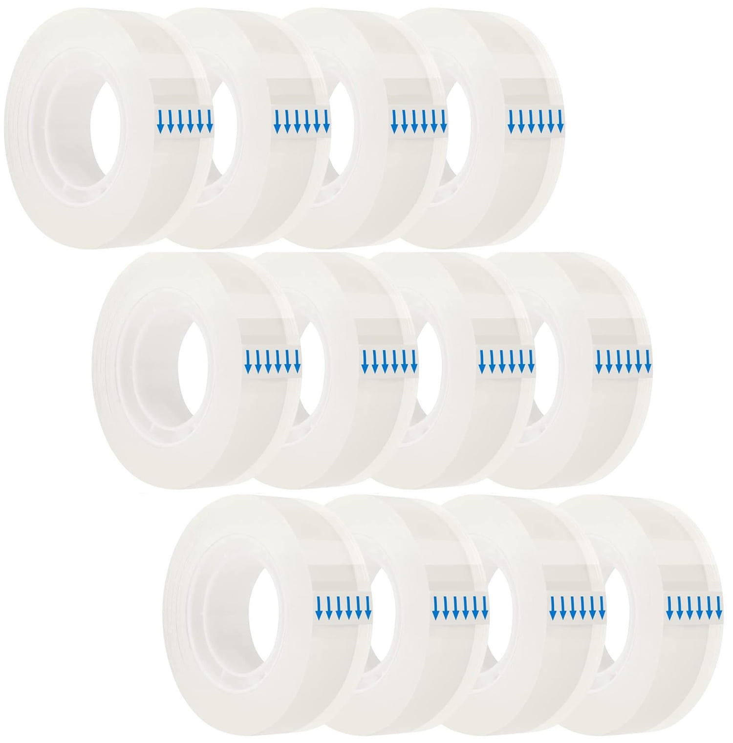 Bexikou 12 Roll Transparent Tape Refills, Clear Tape, 1 inch Core ...