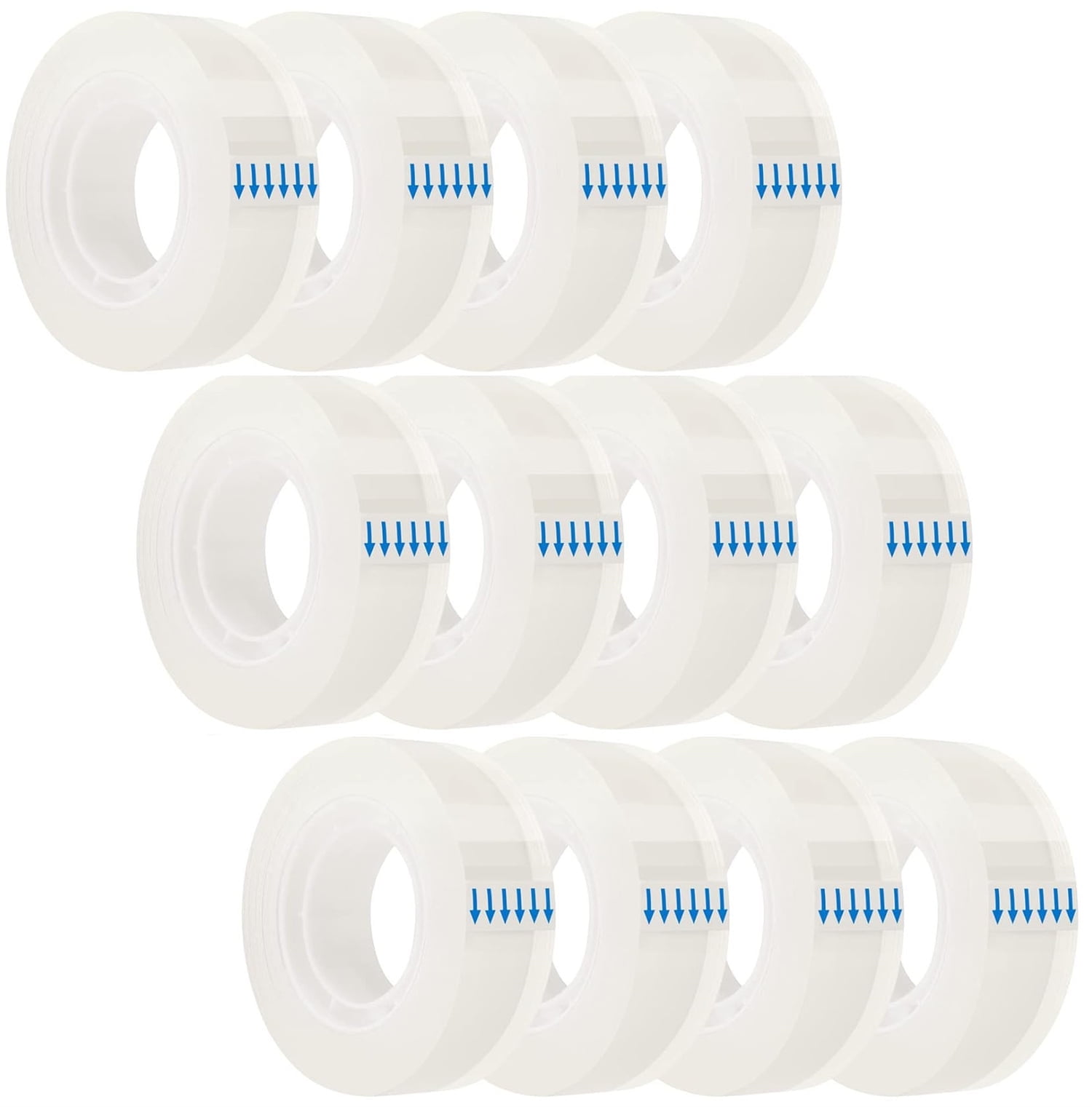 Bexikou 12 Roll Transparent Tape Refills, Clear Tape, 1 inch Core ...